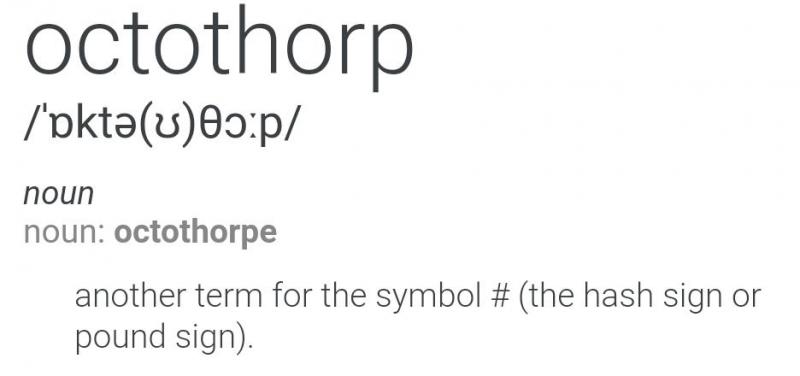 The latest discovery in my learnings, this symbol " # " is actually ...